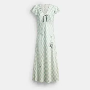 COACH OUTLET Brain Dead Embroidered Gingham Dress