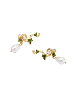 FABLE ENGLAND Ivy & Pearl Climber Earrings