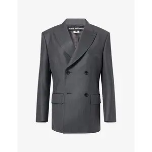 Junya Watanabe Double-breasted Peak-lapel Wool Blazer - Grey