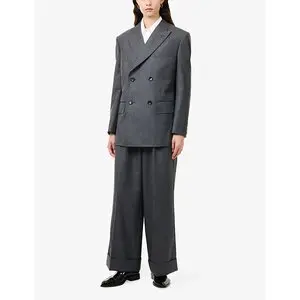Junya Watanabe Double-breasted Peak-lapel Wool Blazer
