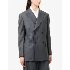 Junya Watanabe Double-breasted Peak-lapel Wool Blazer