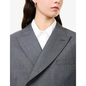 Junya Watanabe Double-breasted Peak-lapel Wool Blazer