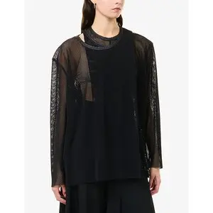 Junya Watanabe Oversized Long-sleeve Mesh Top