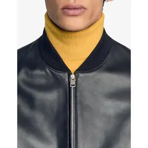 Sandro Zipped Regular-fit Leather Bomber Jacket