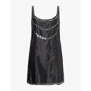 Gimaguas Claude Jewel Silk Mini Dress - Black