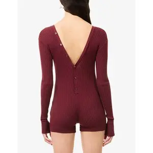 MUGLER Long-sleeve Knitted Cotton Bodysuit