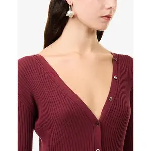 MUGLER Long-sleeve Knitted Cotton Bodysuit