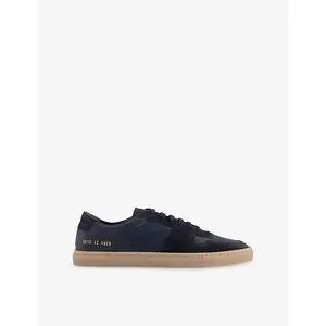 COMMON PROJECTS Bball Duo Leather And Suede Trainers - Navy