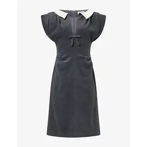 SHUSHU/TONG V-neck Structured Wool-blend Midi Dress