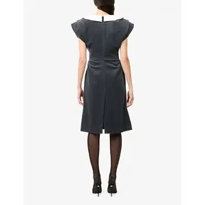 SHUSHU/TONG V-neck Structured Wool-blend Midi Dress