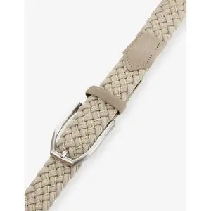 Boggi Milano Suede-trim Woven Wool-blend Belt