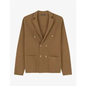 Boggi Milano Double-breasted Regular-fit Merino Wool Jacket - Biscuit