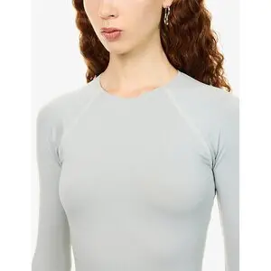 PEACHY DEN Susie Long-sleeve Stretch-woven Top