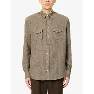Emporio Armani Western Check Flannel Cotton-blend Shirt