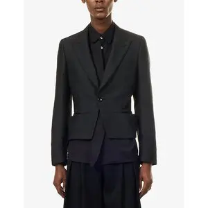 Comme Des Garçons Cropped Split-side Woven Blazer