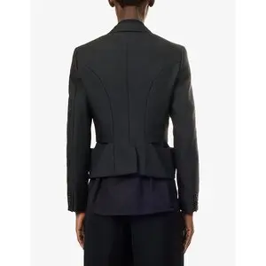 Comme Des Garçons Cropped Split-side Woven Blazer