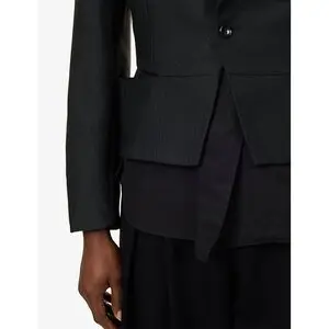Comme Des Garçons Cropped Split-side Woven Blazer