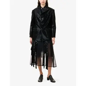 Junya Watanabe Embossed Notch-lapel Faux-leather Blazer