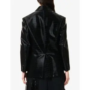 Junya Watanabe Embossed Notch-lapel Faux-leather Blazer