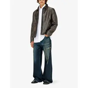 DIESEL® Embroidered-logo Stretch-cotton Poplin Shirt