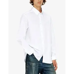 DIESEL® Embroidered-logo Stretch-cotton Poplin Shirt