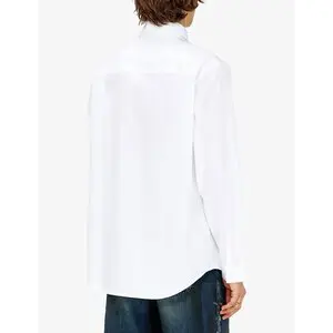 DIESEL® Embroidered-logo Stretch-cotton Poplin Shirt