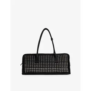 Gimaguas Claudia Eyelet Suede Handbag - Black