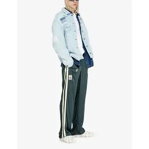 DIESEL® Embroidered-patches Satin Track Trousers