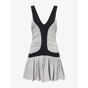 Gimaguas Molly Ruched Jersey Mini Dress - Grey