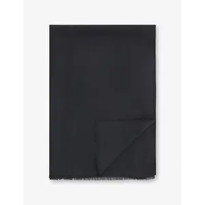 Boggi Milano Frayed-trim Wool And Silk Scarf