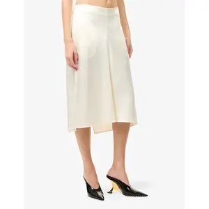Bottega Veneta A-line Satin Midi Skirt