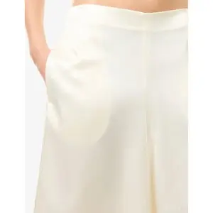 Bottega Veneta A-line Satin Midi Skirt