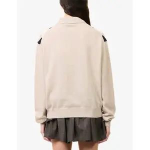 Miu Miu Argyle Long-sleeve Cashmere Polo Top