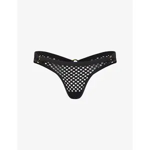 Agent Provocateur Bubbles Fishnet Thong - Black