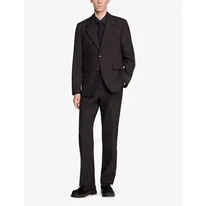 Sandro Collared Single-breasted Wool Suit Jacket