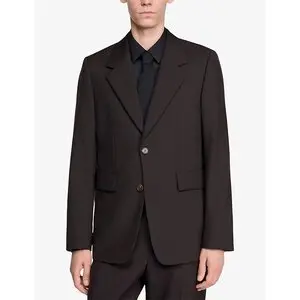Sandro Collared Single-breasted Wool Suit Jacket