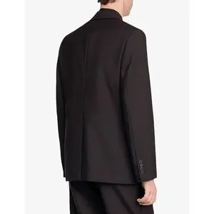 Sandro Collared Single-breasted Wool Suit Jacket