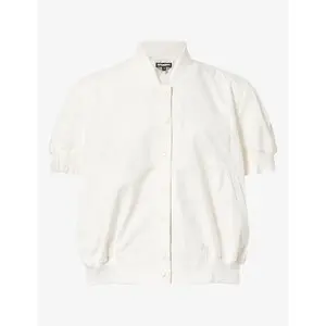 MELITTA BAUMEISTER Round-neck Short-sleeve Cotton Shirt - White