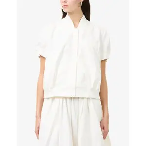 MELITTA BAUMEISTER Round-neck Short-sleeve Cotton Shirt