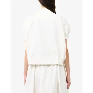 MELITTA BAUMEISTER Round-neck Short-sleeve Cotton Shirt