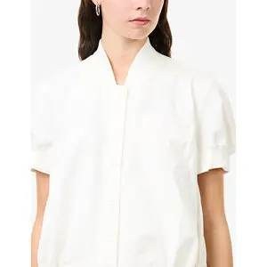 MELITTA BAUMEISTER Round-neck Short-sleeve Cotton Shirt