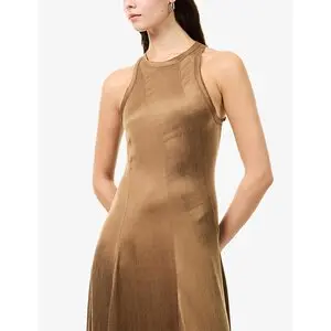 OUDE WAAG Bias-cut Racer-back Satin Maxi Dress