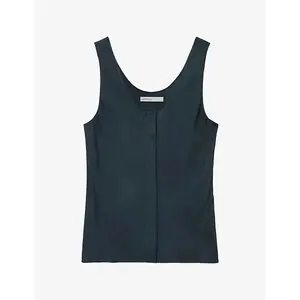 ALLSAINTS Milla Scoop-neck Silk-blend Cami Top - Teal Blue