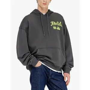 DIESEL® Flocked Graphic-print Cotton Hoody