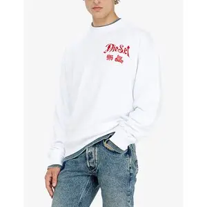 DIESEL® Flocked Graphic-print Cotton Jumper