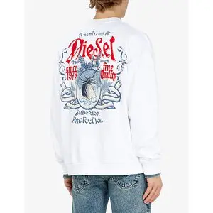 DIESEL® Flocked Graphic-print Cotton Jumper