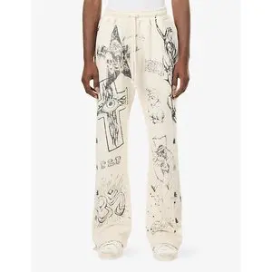 HELLSTAR Graffiti Mirror Straight-leg Cotton-jersey Jogging Bottoms