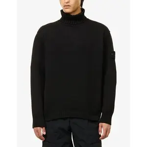 Stone Island Ghost Knitted Cotton-blend Roll-neck
