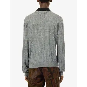 Marni Logo-embroidery Long-sleeve Wool Polo Knit