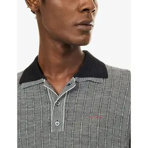Marni Logo-embroidery Long-sleeve Wool Polo Knit